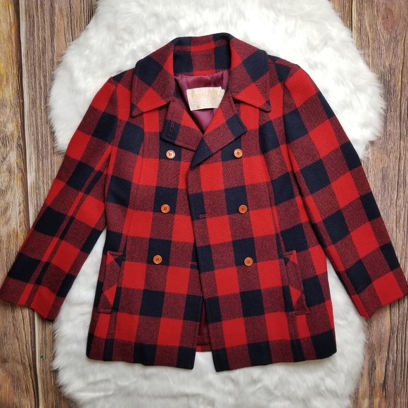 Pendleton | Jackets & Coats | Vintage Pendleton Buffalo Plaid Red Wool ...